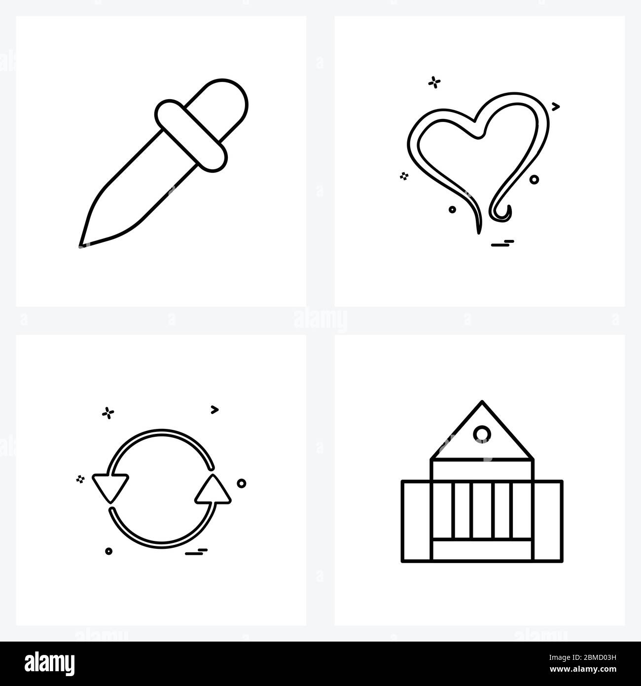 4 Interface Line Icon Set of modern symbols on design; reset; tools ...