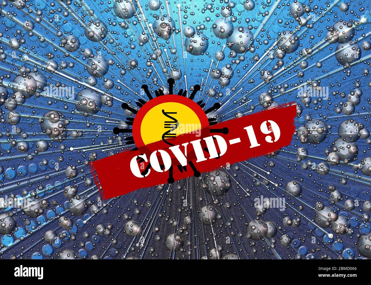 Artistic 3D medical illustration of the new Coronavirus COVID-19 ...