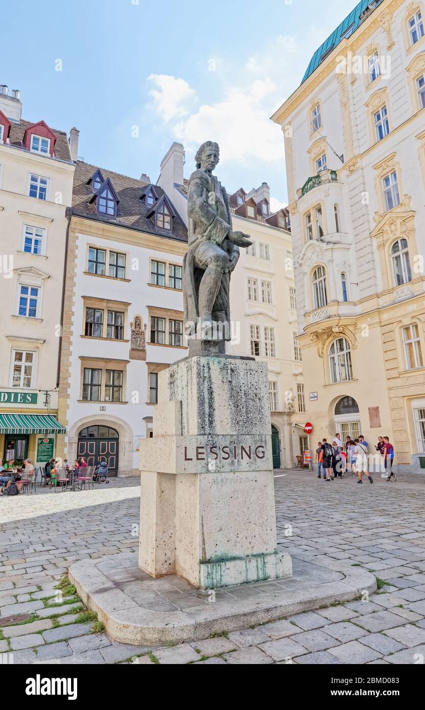 Gotthold Ephraim Lessing monument in Judenplatz Vienna Austia Stock ...