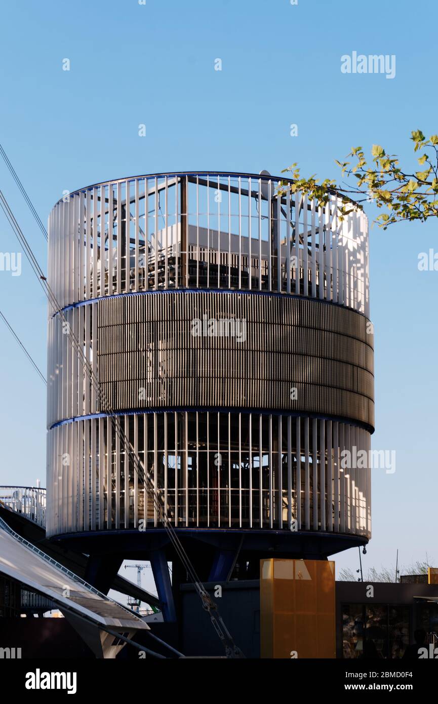 Close-up of cylinder shape structure at the O2 Stock Photo - Alamy