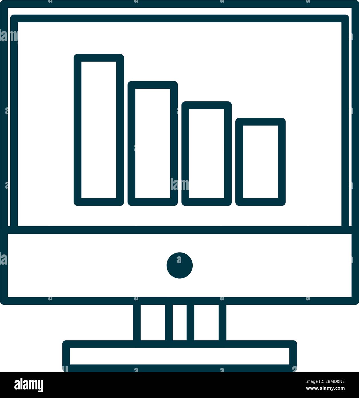 Infographic inside computer line style icon design, Data information ...