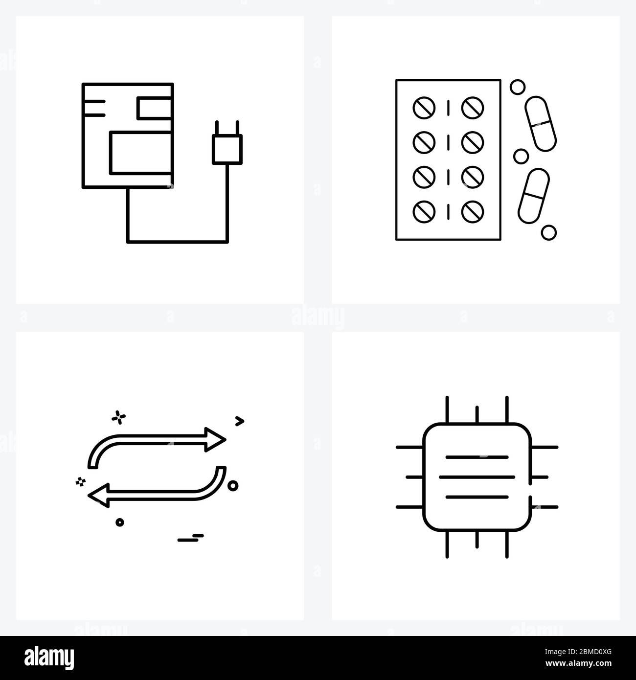 4 Universal Icons Pixel Perfect Symbols of adapter, direction, energy ...