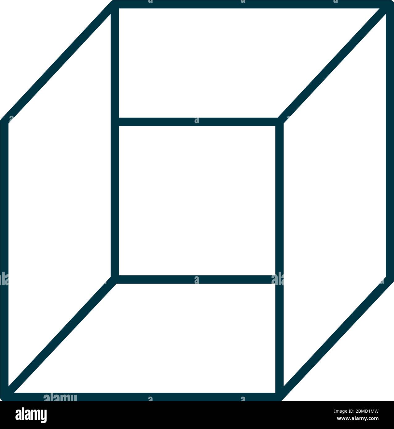 3d cube line style icon design, Geometric shape theme Vector illustration Stock Vector Image ...