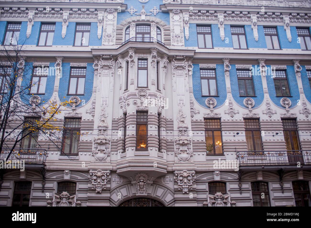 Detail of houses in Art Nouveau style (Jugendstil) architecture by ...