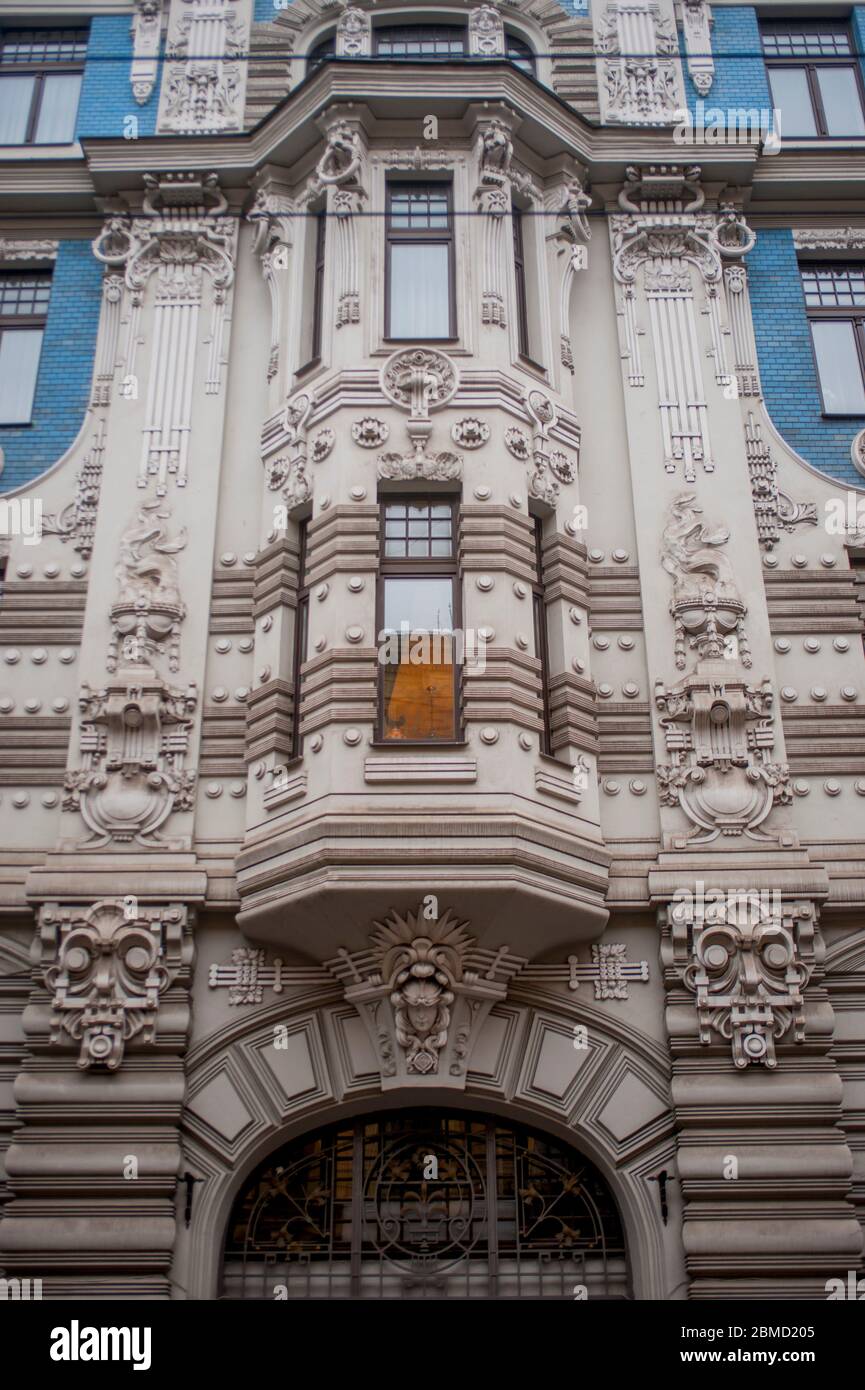 Detail of houses in Art Nouveau style (Jugendstil) architecture by ...