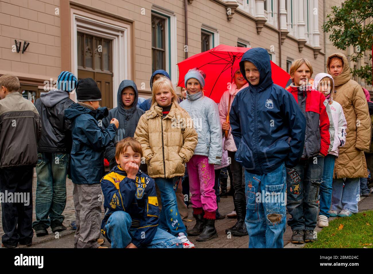 Street scene with local school children in Riga, Latvia Stock Photo - Alamy