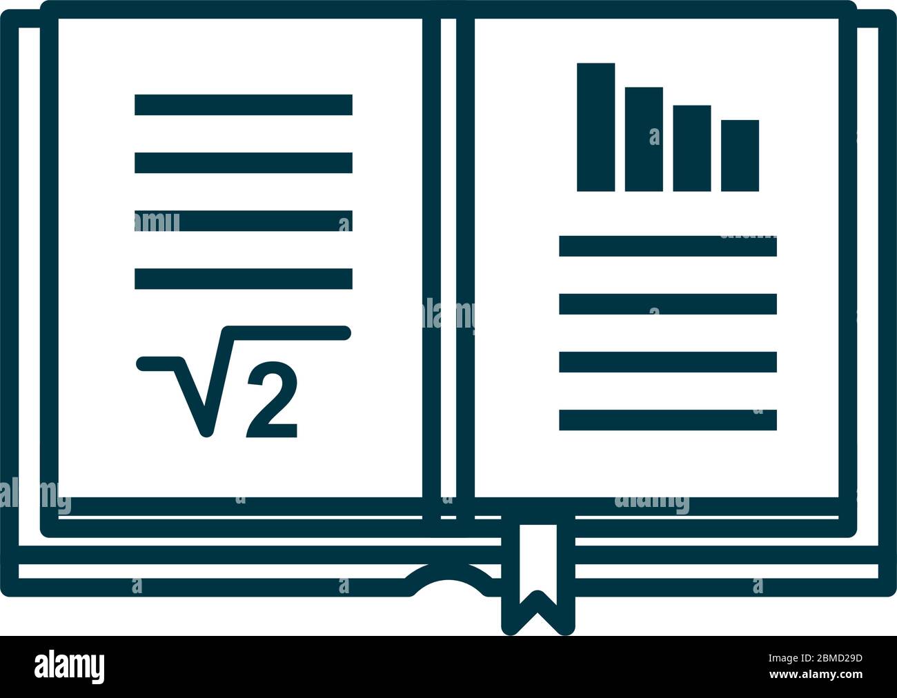 book line style icon design, Math finance and education theme Vector ...