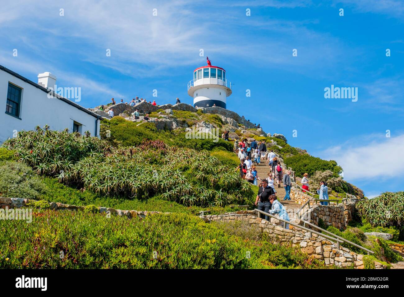 View of the lighthouse at Cape Point in Table Mountain National Park ...