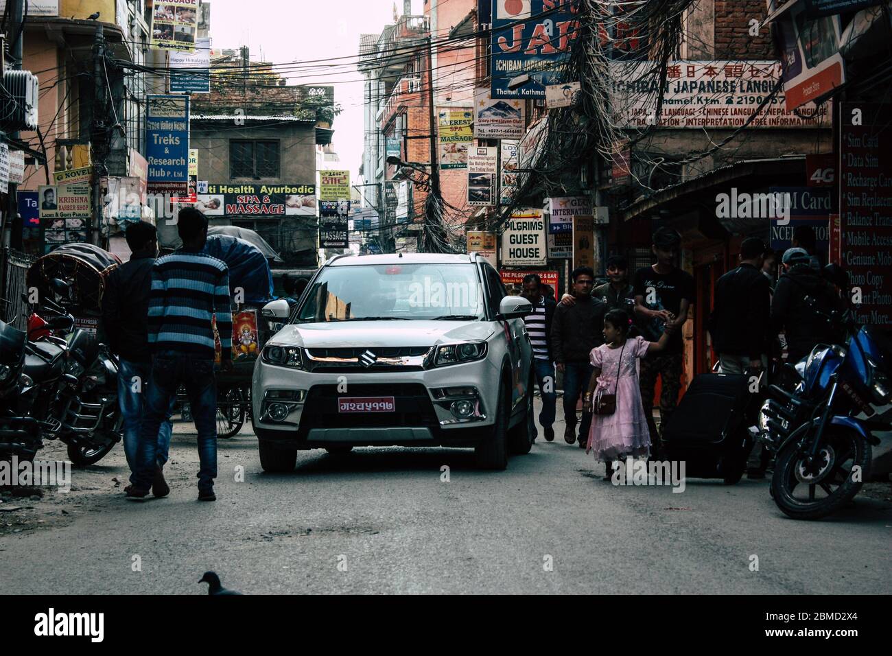 Kathmandu Nepal January 20, 2019 View of the traffic jam in the streets ...