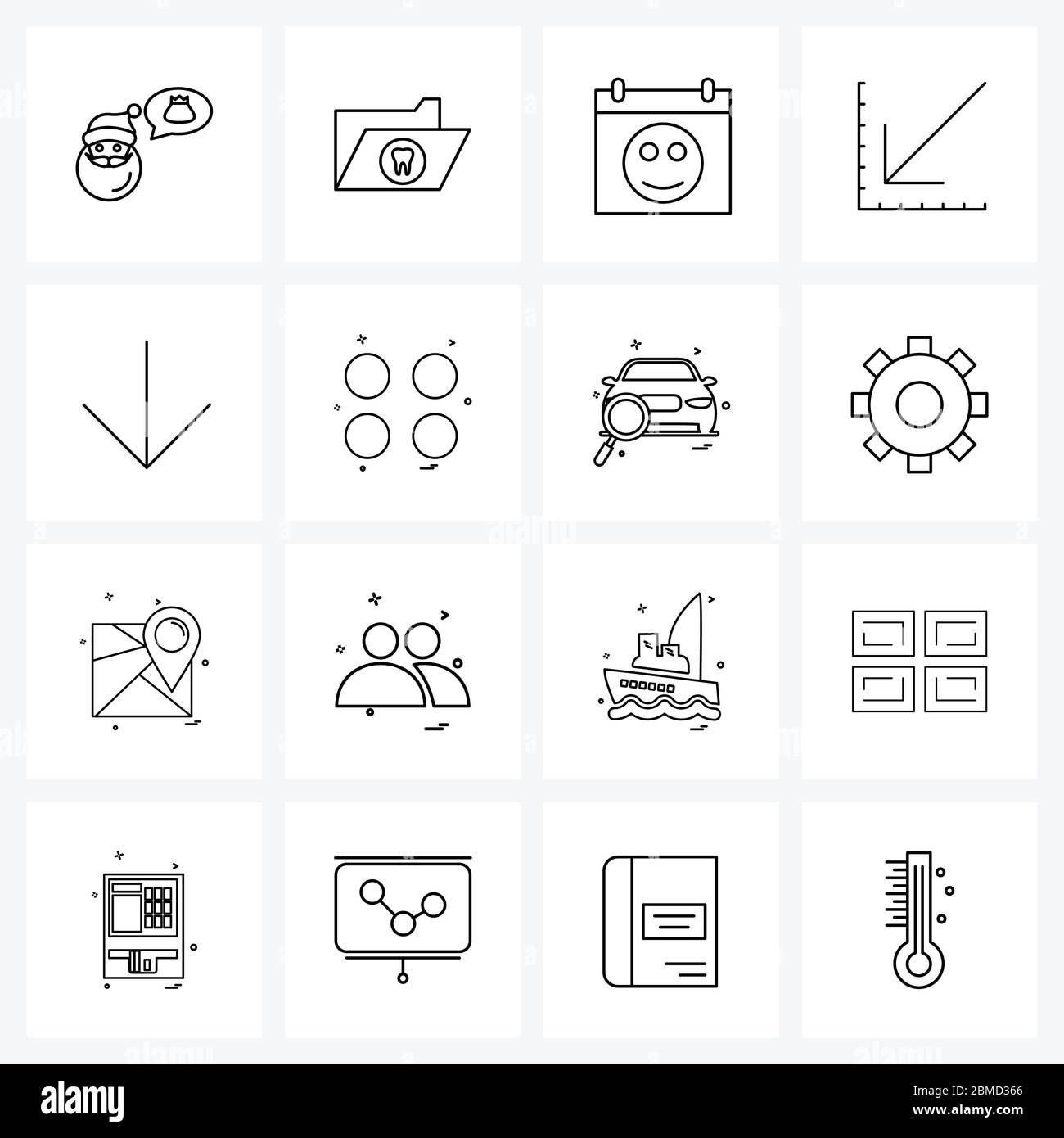 16 Editable Vector Line Icons and Modern Symbols of arrow, graph ...