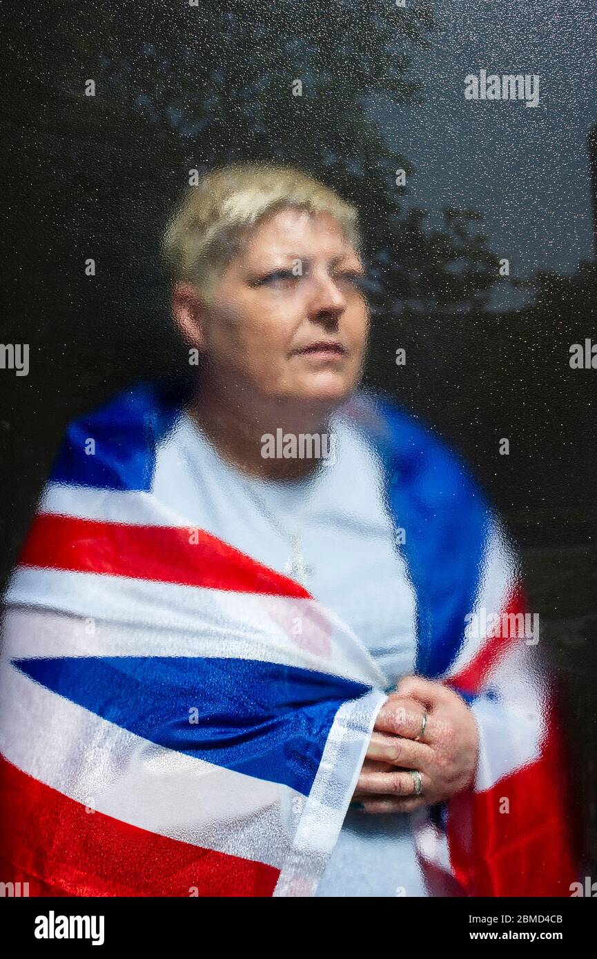 The saint georges flag with the union jack flying hi-res stock ...