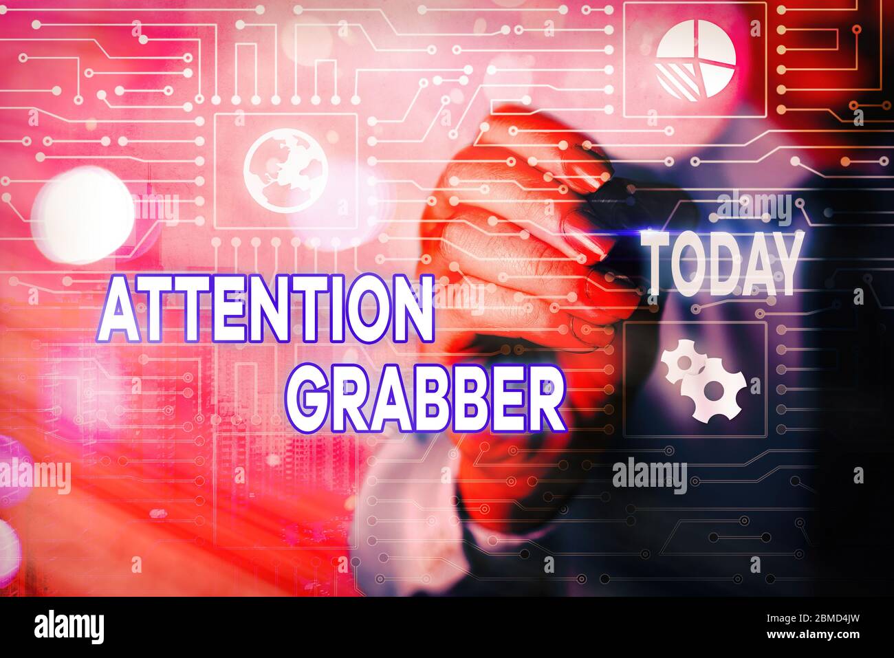 Word writing text Attention Grabber. Business photo showcasing ...