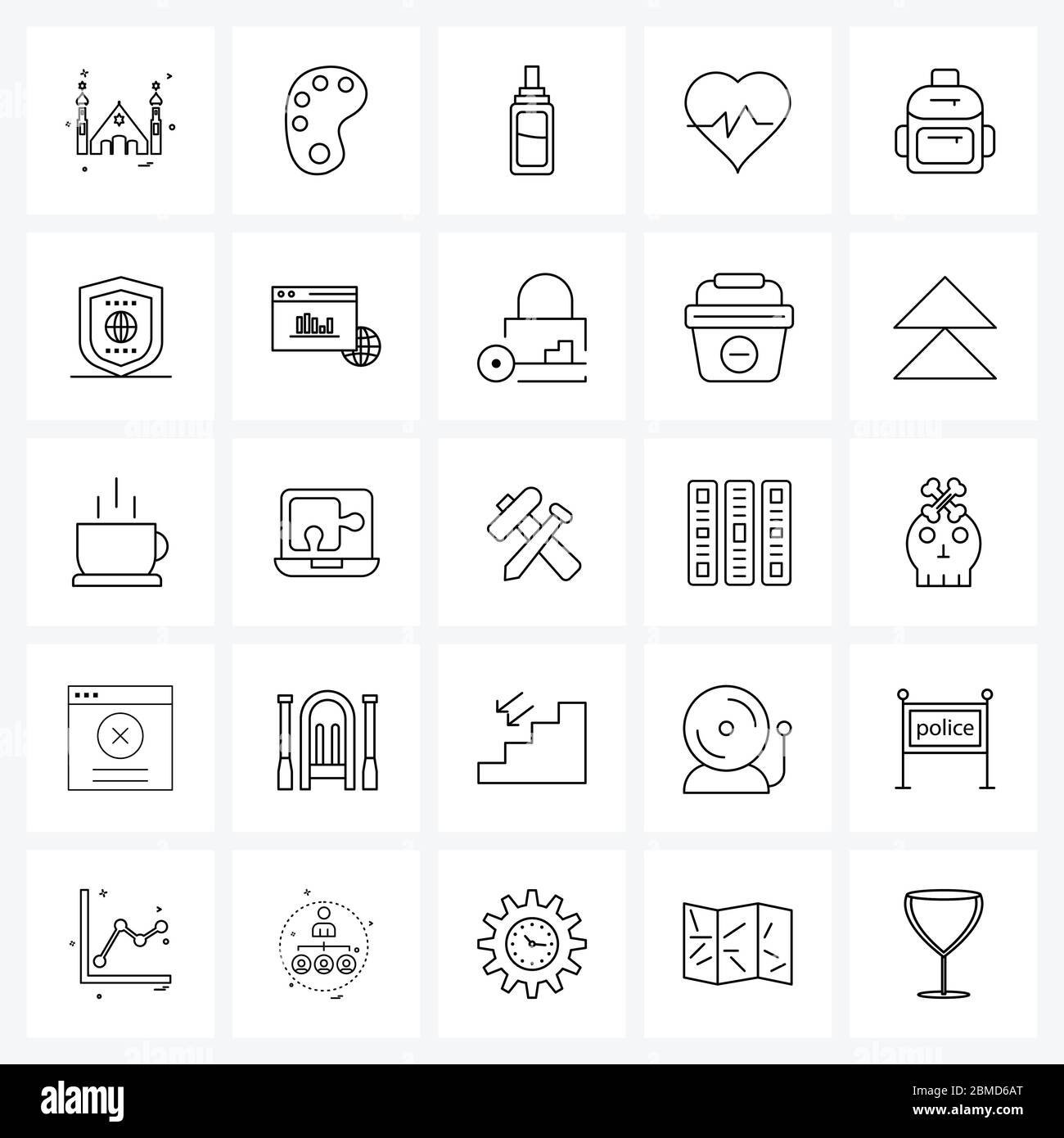 25 Universal Line Icon Pixel Perfect Symbols of luggage, baggage ...