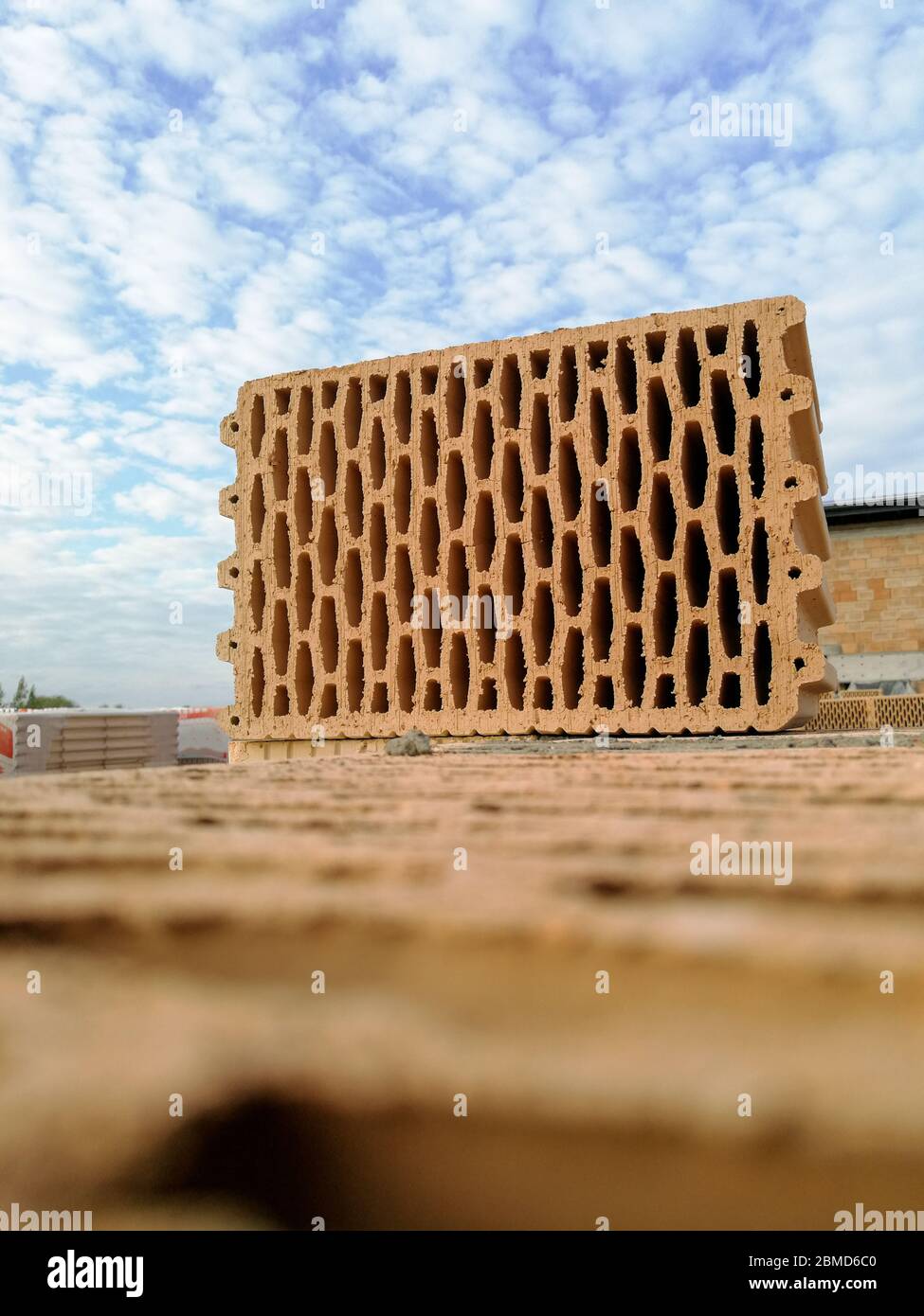 Ceramic building block for house building in the construction site ...