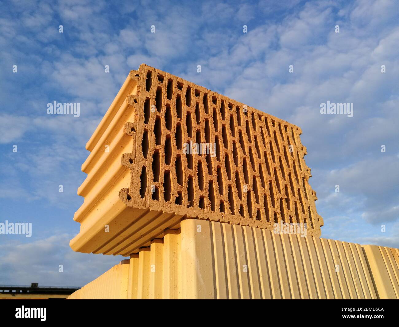 Ceramic building block for house building in the construction site ...