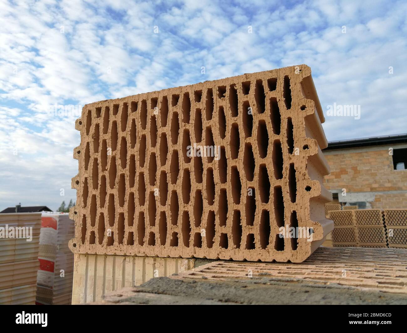 Ceramic building block for house building in the construction site ...