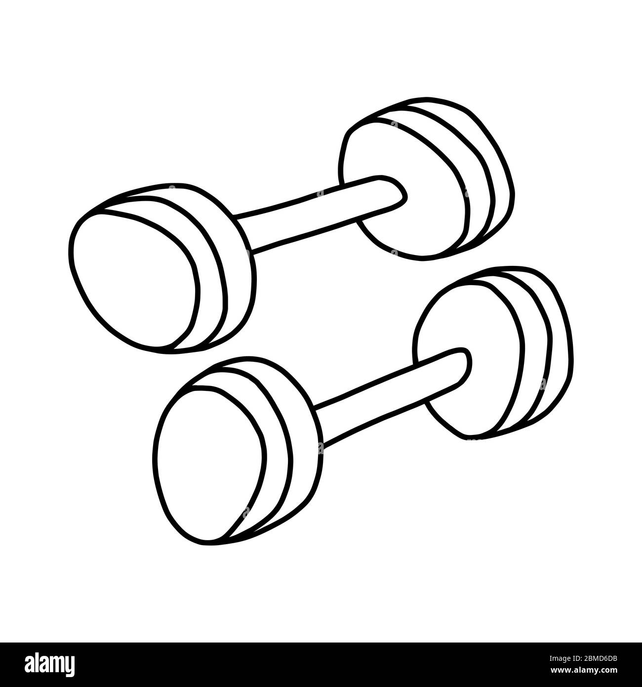 Dumbbells doodle drawing hi-res stock photography and images - Alamy