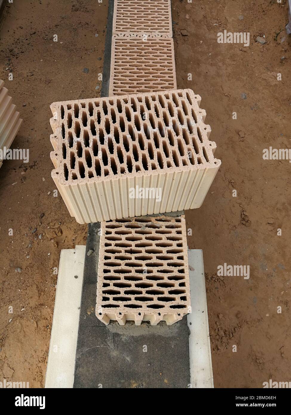 Ceramic building block for house building in the construction site ...
