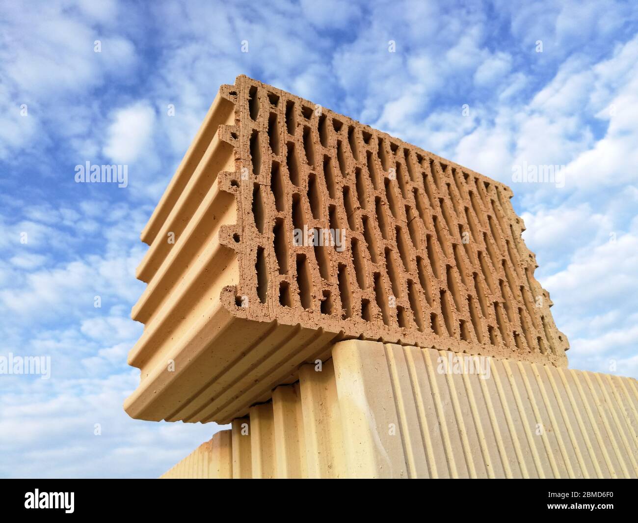 Ceramic building block for house building in the construction site ...