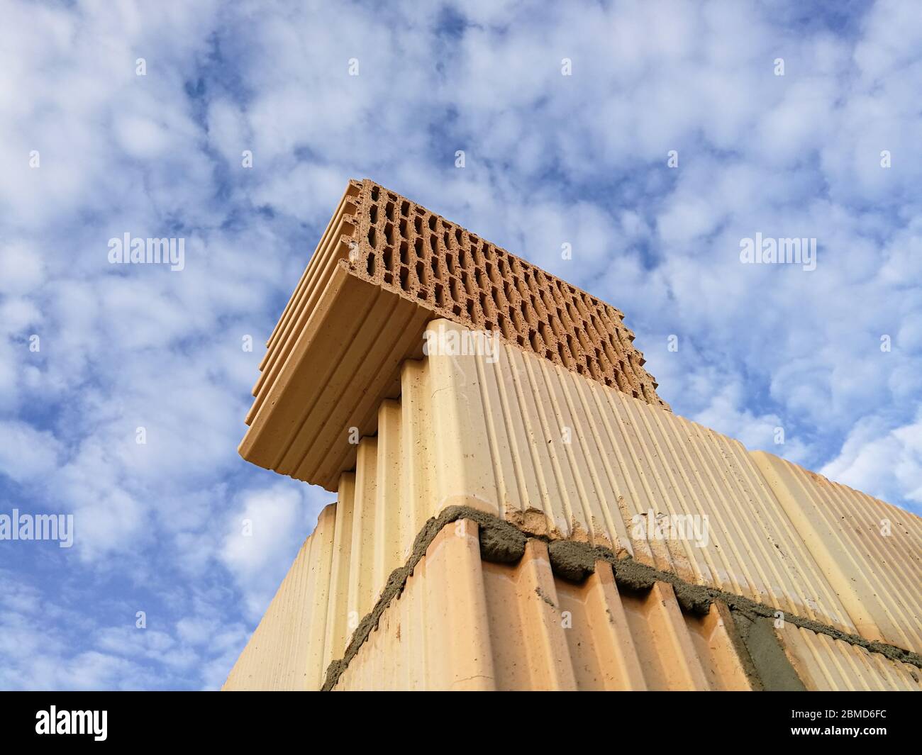 Ceramic building block for house building in the construction site ...