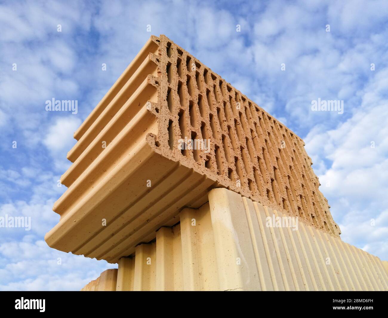 Ceramic building block for house building in the construction site ...