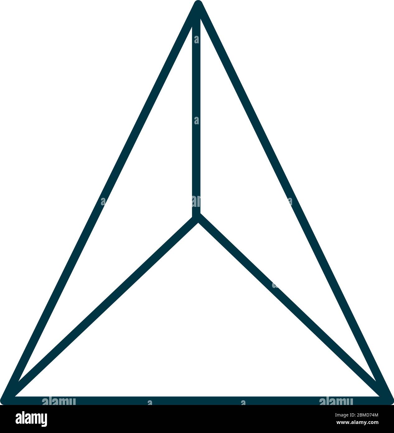 3d pyramid line style icon design, Geometric shape theme Vector ...