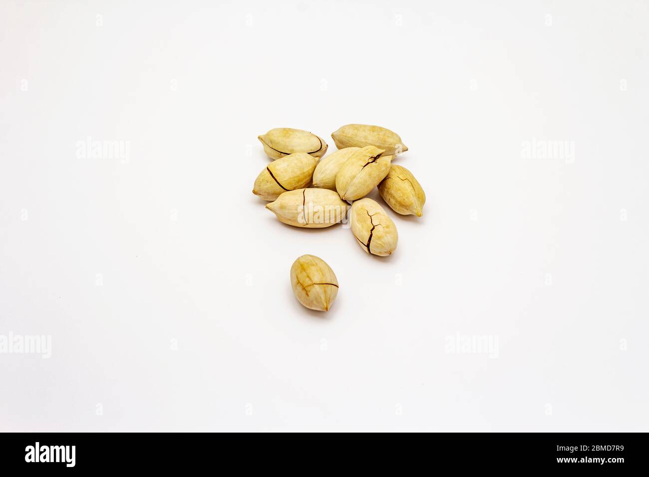 Ripe pecan isolated on white background. Traditional ingredient for ...