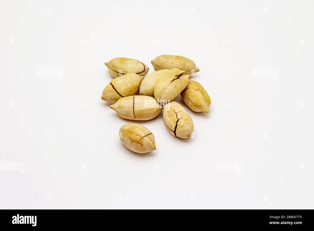 Ripe pecan isolated on white background. Traditional ingredient for ...