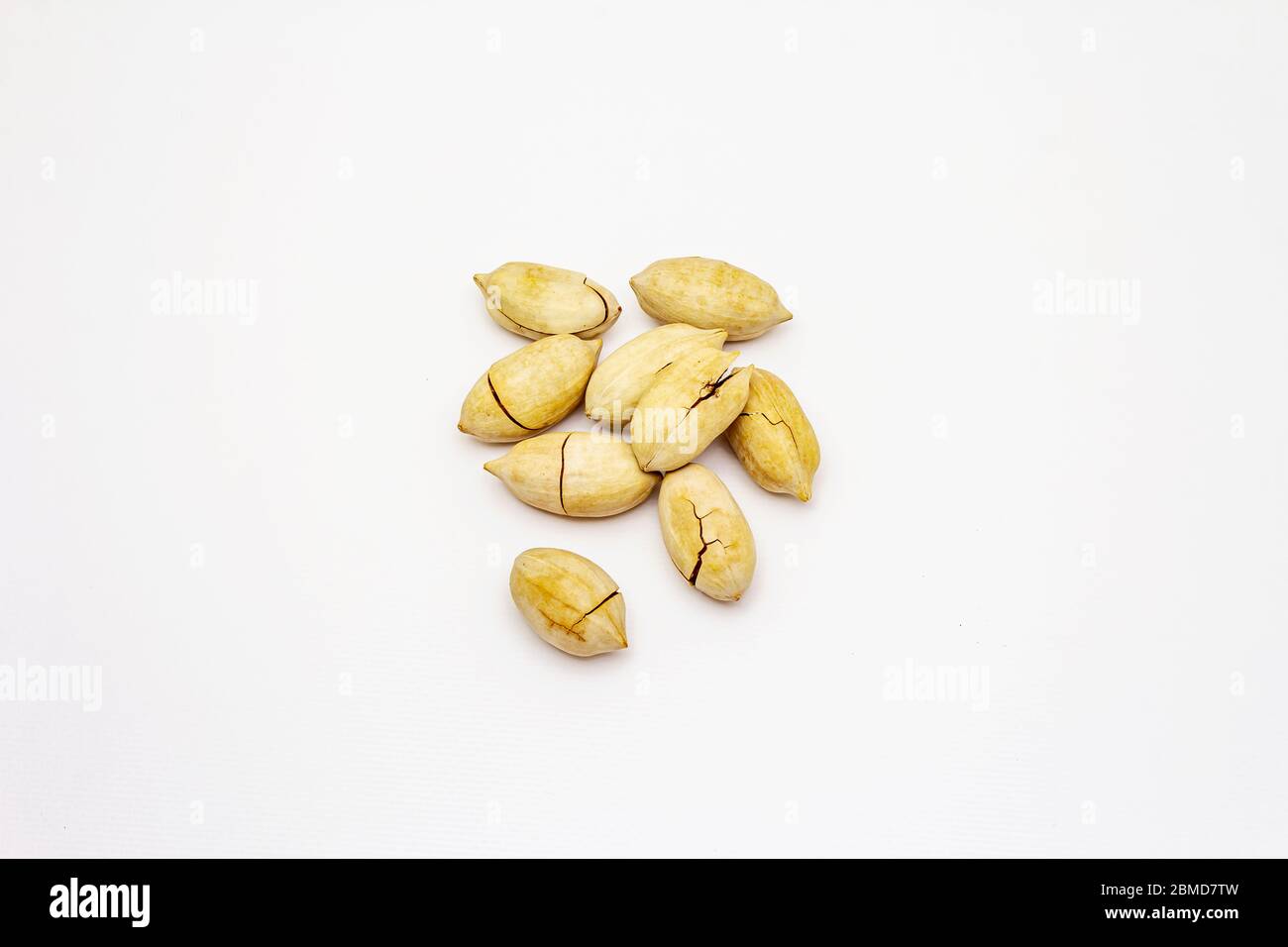 Ripe pecan isolated on white background. Traditional ingredient for ...