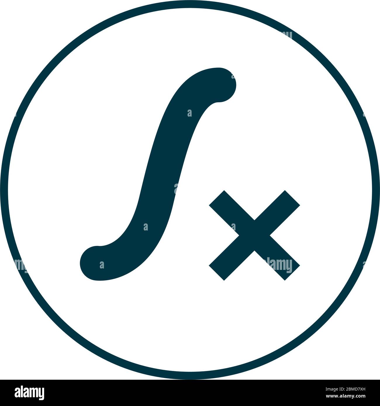 integral line style icon design, Math finance and education theme ...