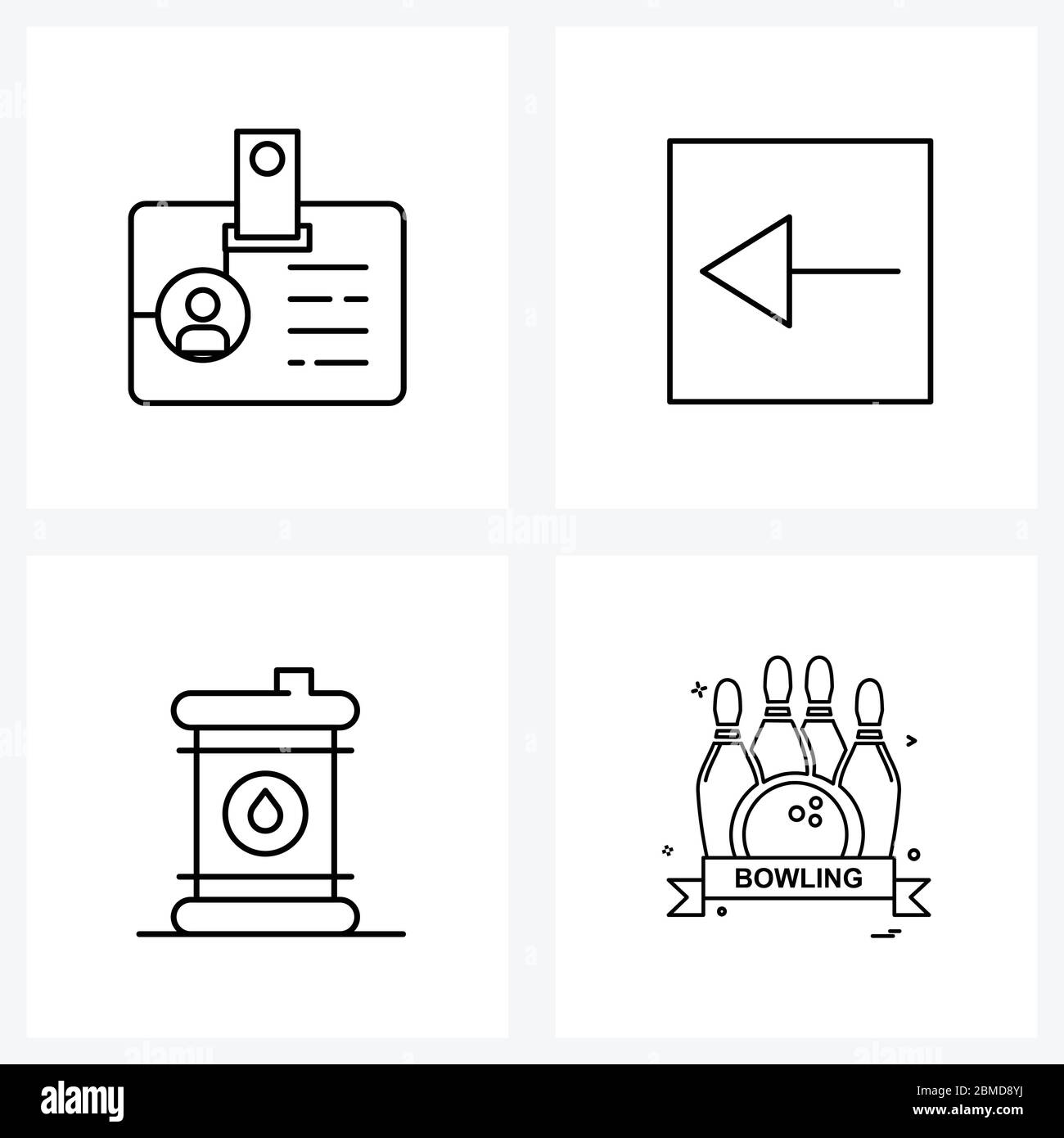 4 Universal Icons Pixel Perfect Symbols of id card, fuel, arrow, barrel ...