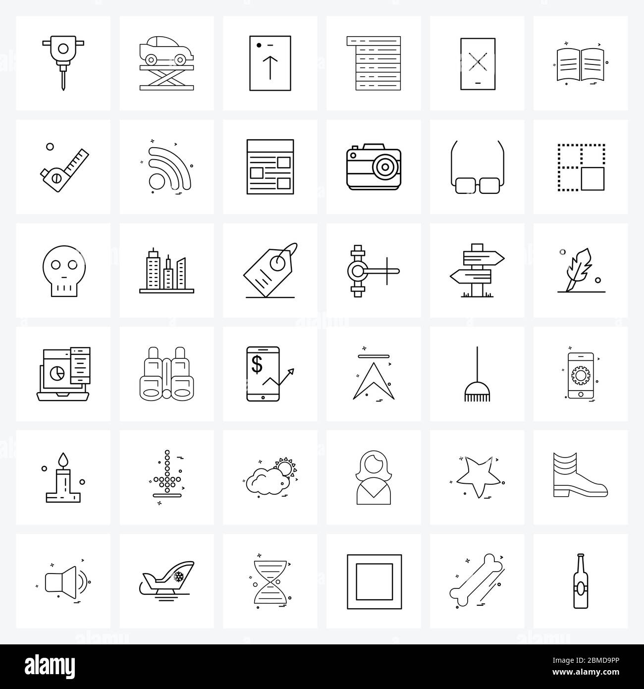 36 Universal Line Icon Pixel Perfect Symbols of remove, menu, service ...