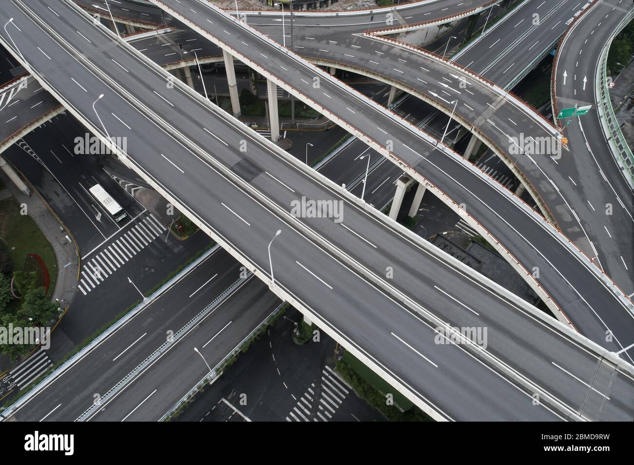 Aerial view of car driving on highway hi-res stock photography and ...