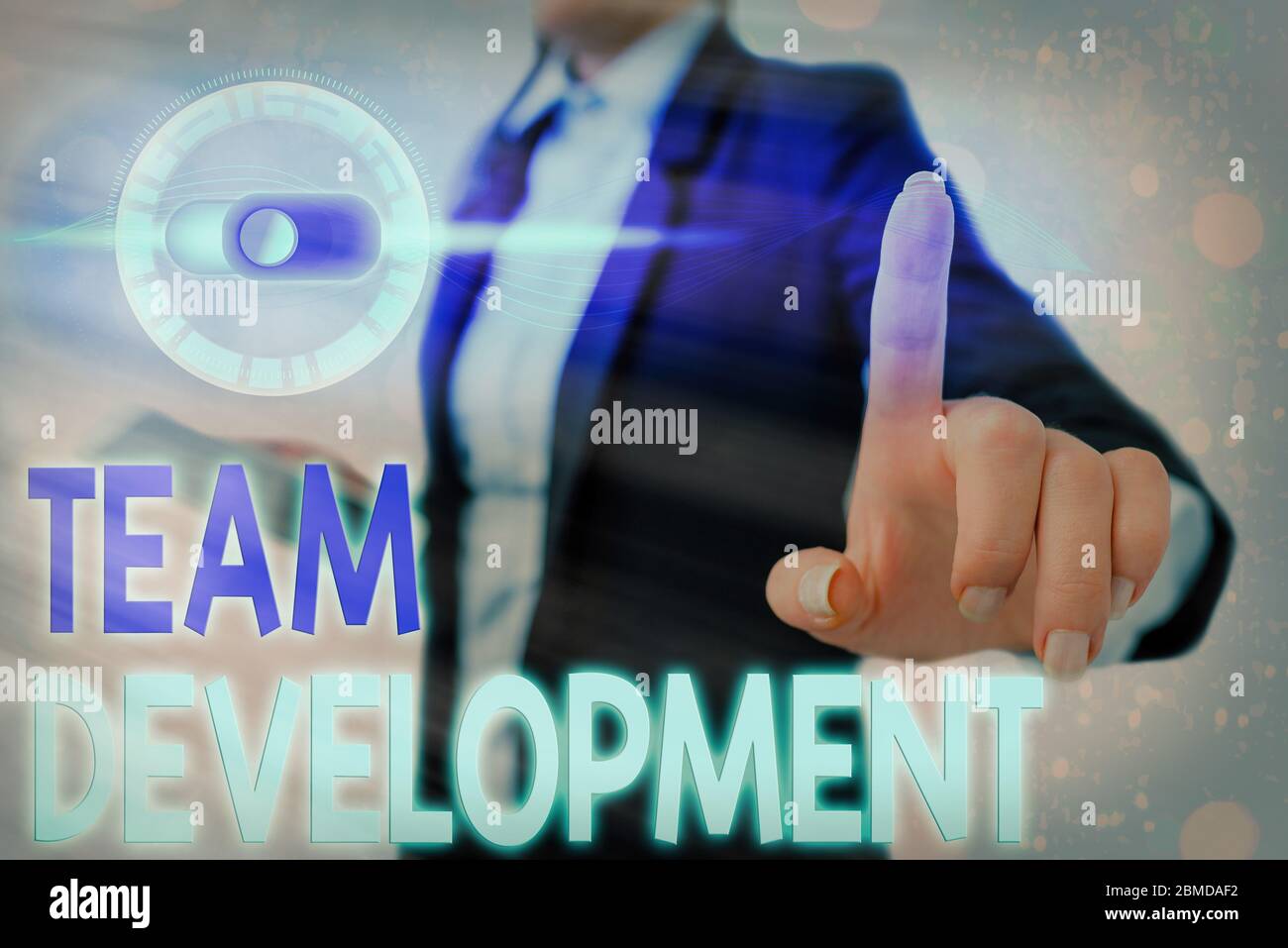 Conceptual hand writing showing Team Development. Concept meaning learn why and how small groups ...