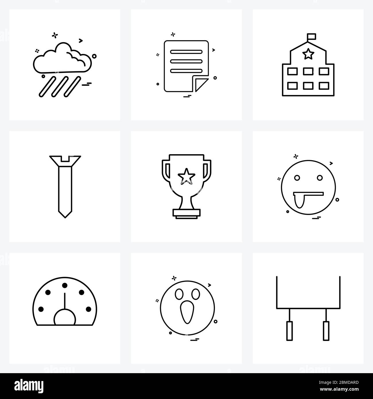 9 Universal Line Icon Pixel Perfect Symbols of award prize, screw ...