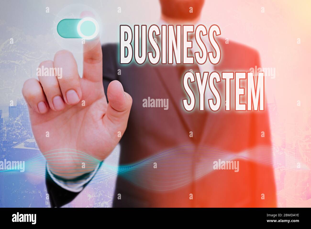 Conceptual hand writing showing Business System. Concept meaning A ...