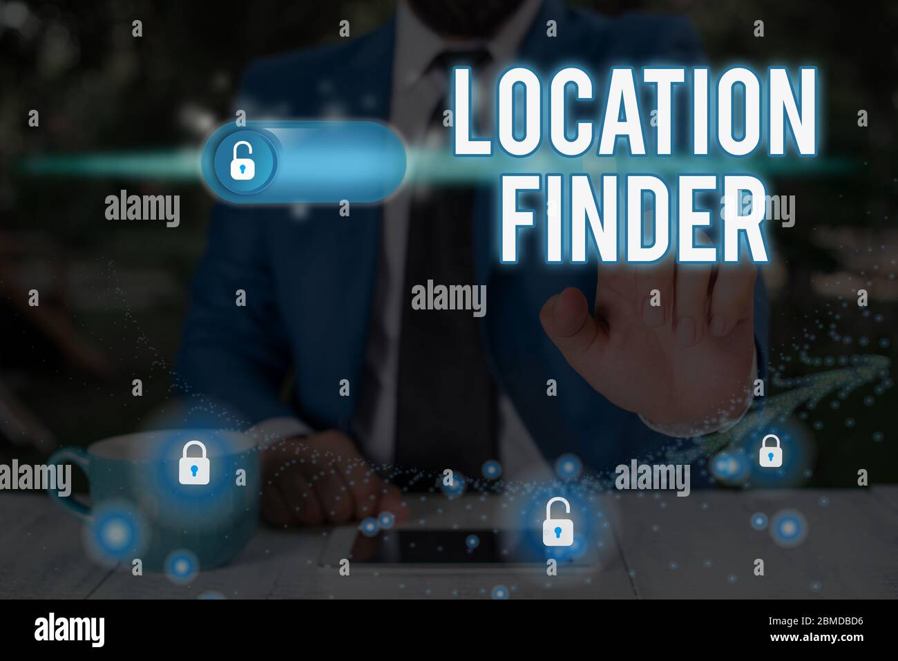 Writing note showing Location Finder. Business concept for A service ...