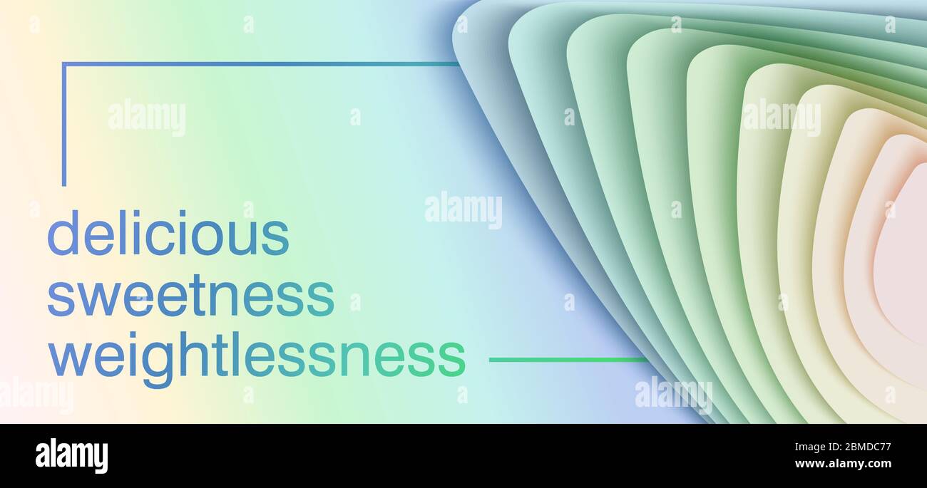 Freeform layered element with the size gradation. Pastel colors palette ...