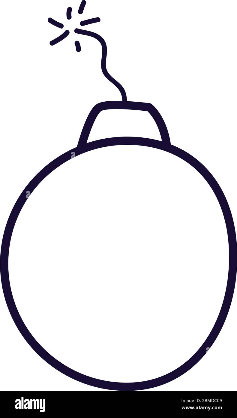 Bomb line style icon design, Gun old military object weapon antique ...