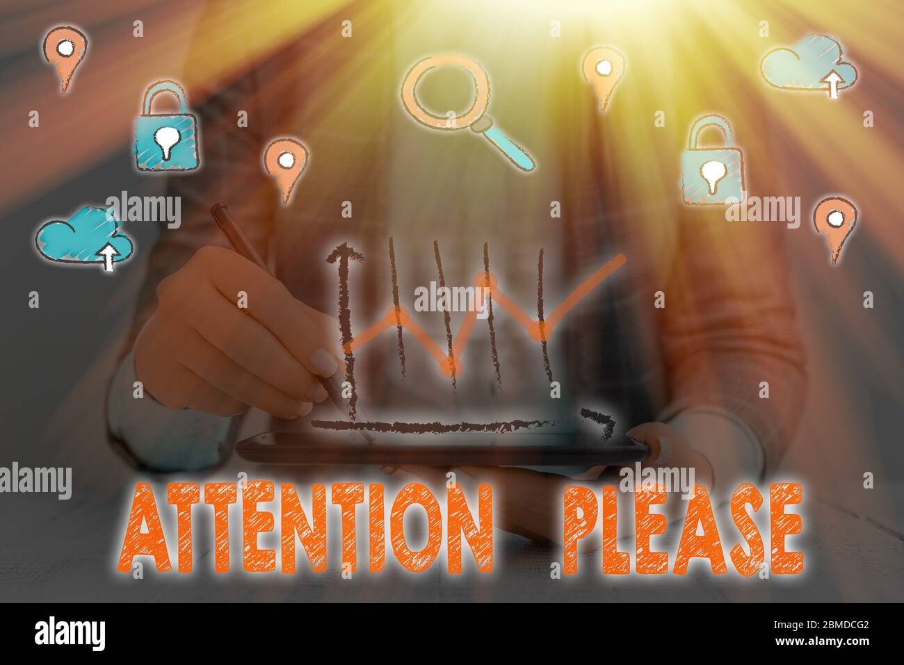 Text sign showing Attention Please. Business photo showcasing Asking ...