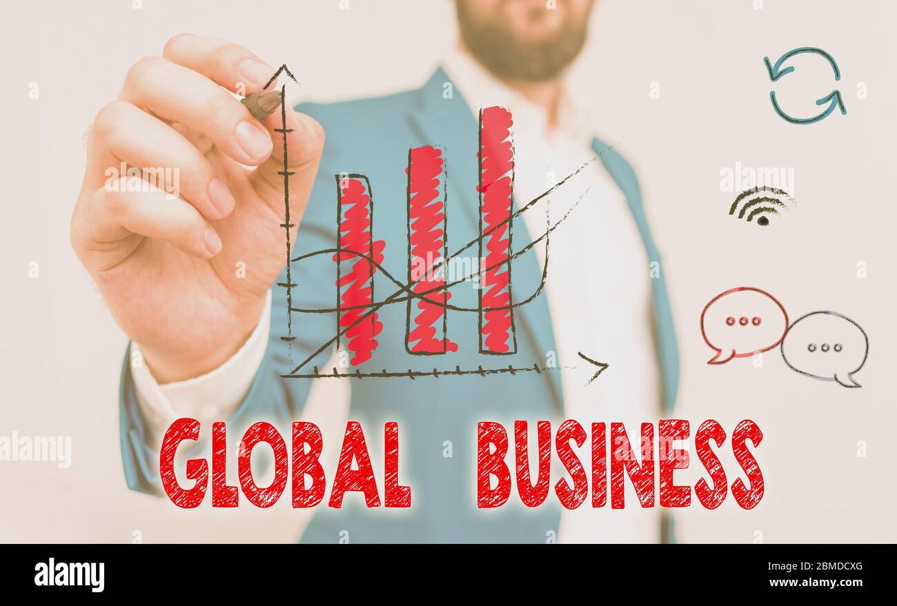 Word writing text Global Business. Business photo showcasing Trade and ...