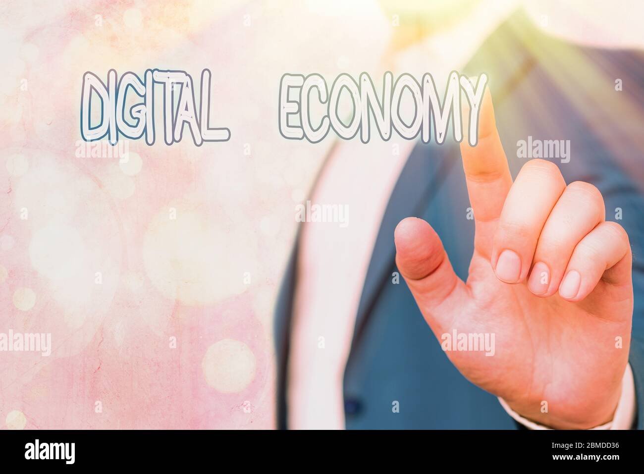 Text sign showing Digital Economy. Business photo showcasing worldwide ...