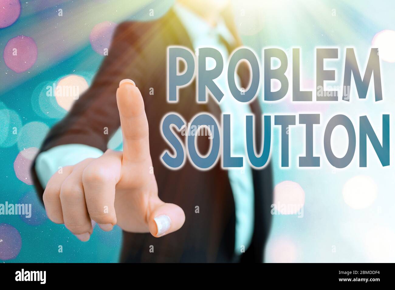 Writing note showing Problem Solution. Business concept for solving consists of using generic ...