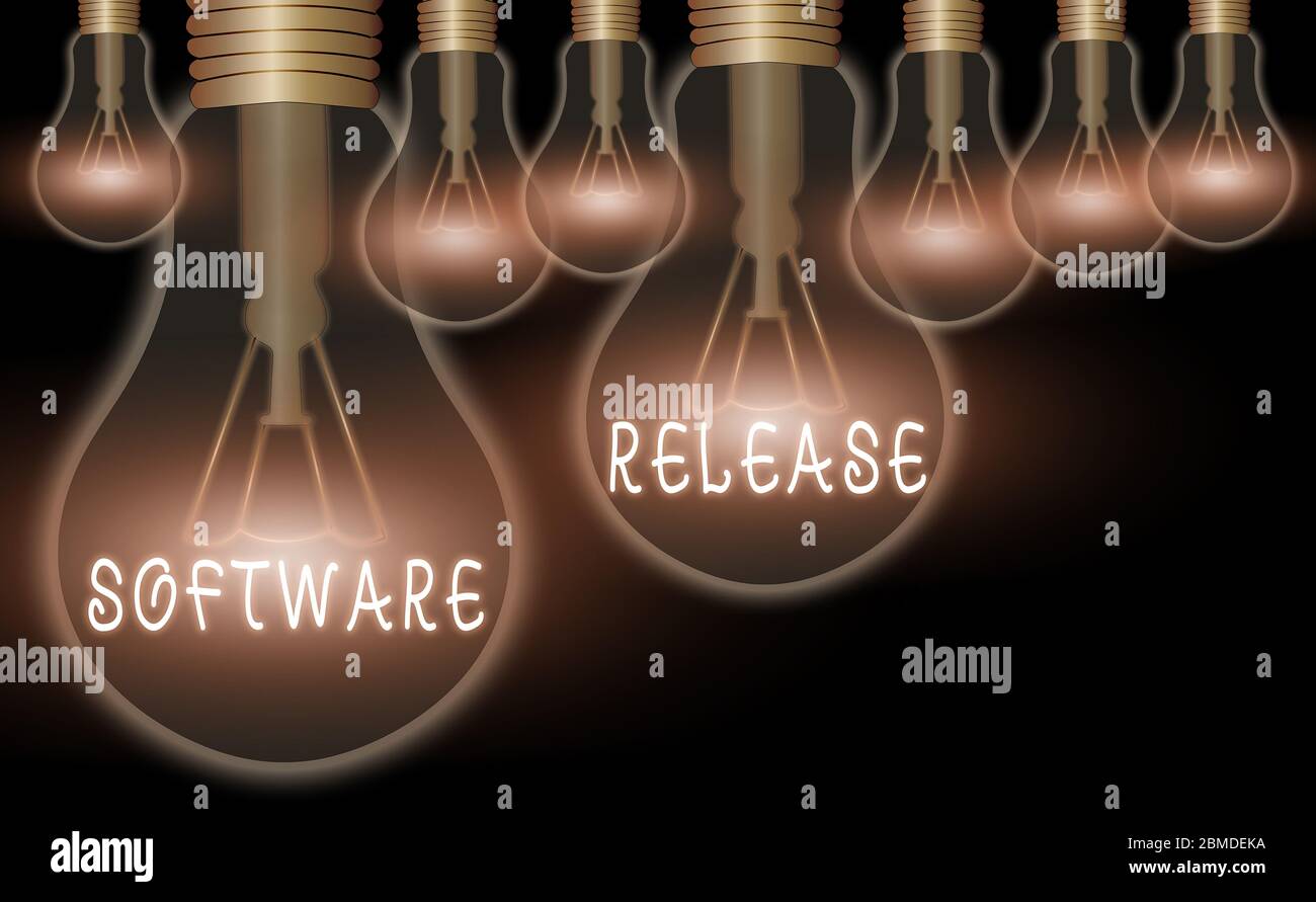 Handwriting text writing Software Release. Conceptual photo sum of ...