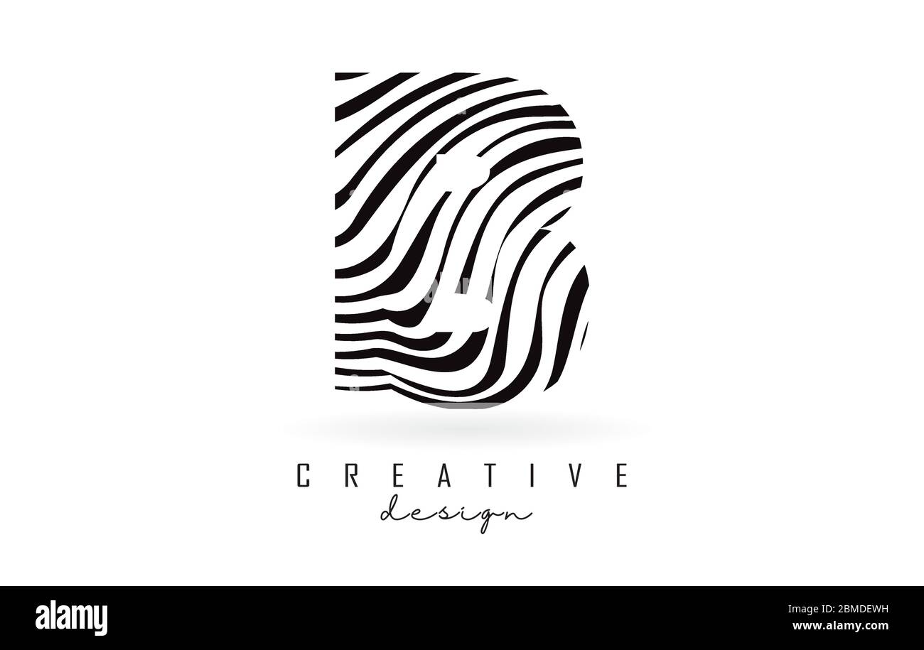 Black and White Zebra B Letter Logo Design. Creative B vector ...