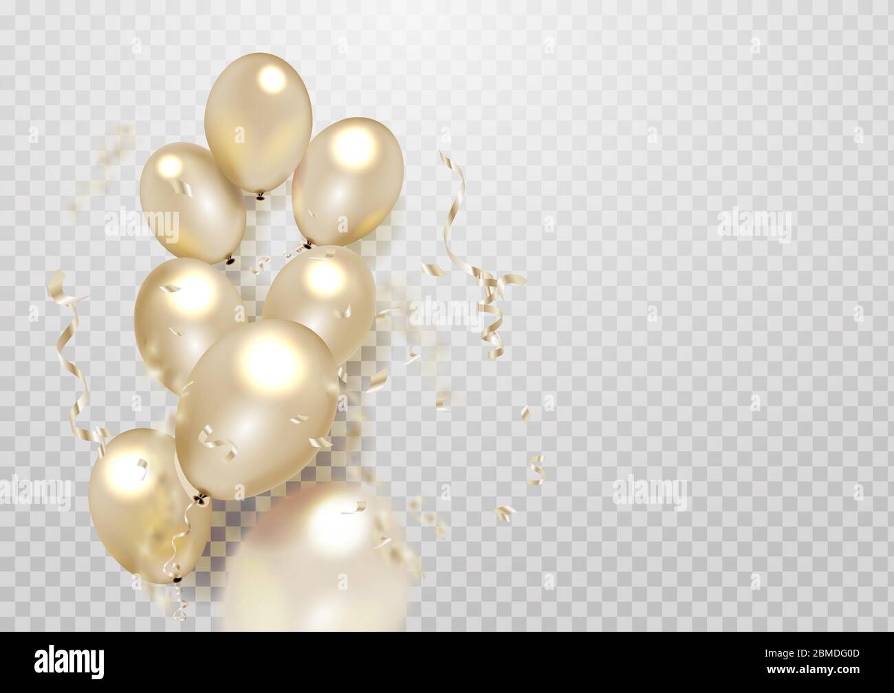Celebration with Gold Balloon and confetti vector Stock Vector Image ...
