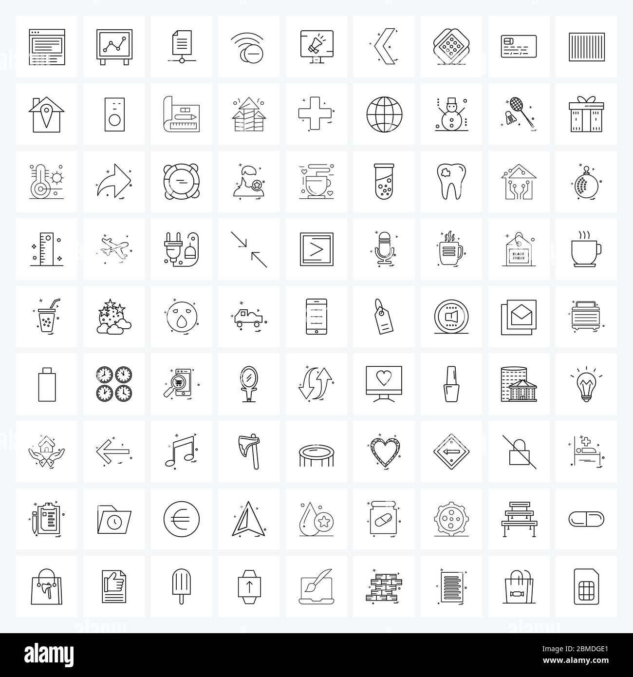 Pixel Perfect Set of 81 Vector Line Icons such as advertising, signal ...