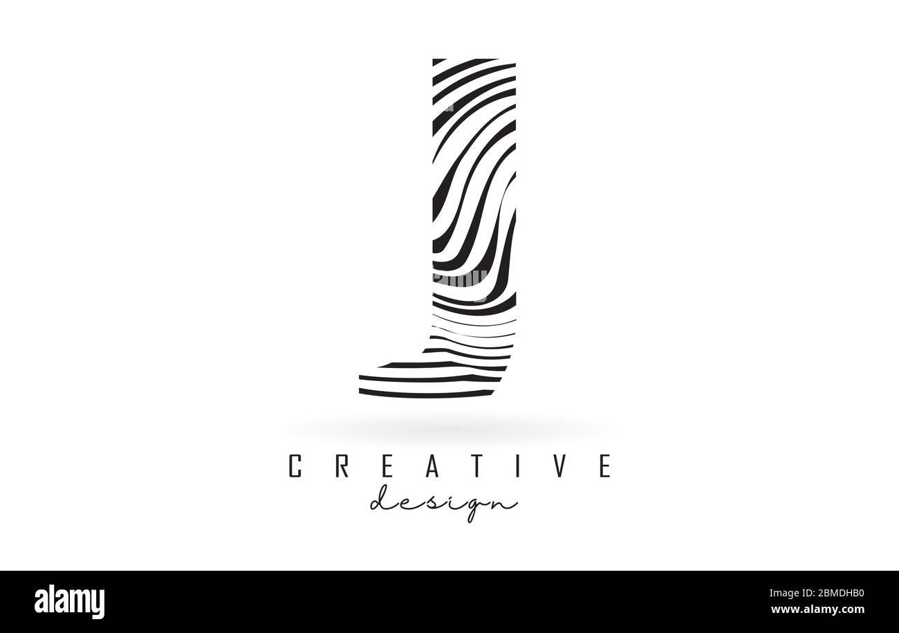 Black and White Zebra J Letter Logo Design. Creative J vector ...