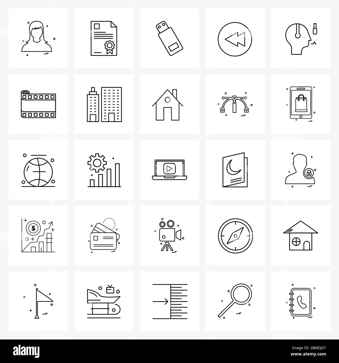 25 Editable Vector Line Icons and Modern Symbols of camera commentary ...