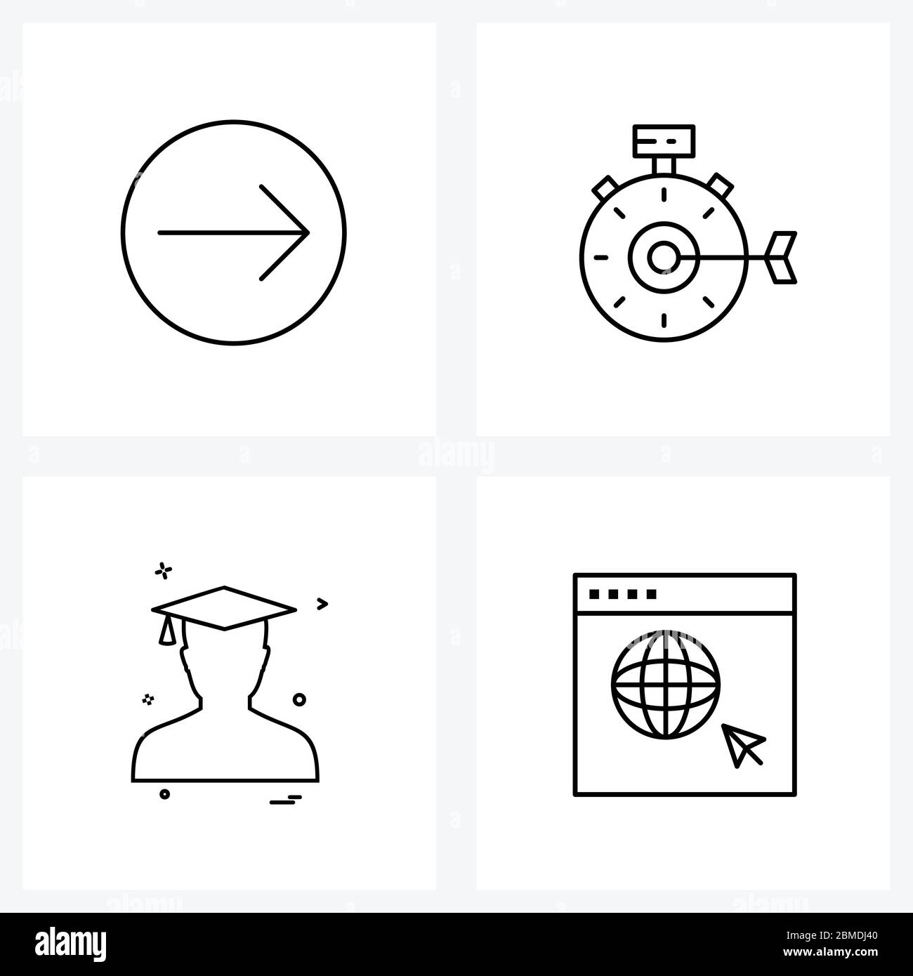 Isolated Symbols Set of 4 Simple Line Icons of arrow, profile ...
